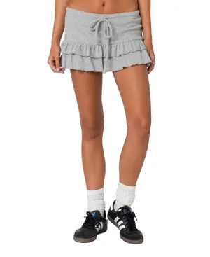 EDIKTED Delia Ruffled Terry Mini Skort