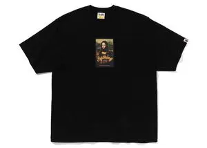 A BATHING APE Art Print Relaxed Fit Tee Shirt - Black