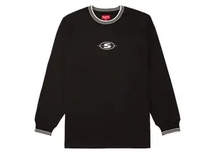 Supreme Striped Rib Logo Long Sleeve Top