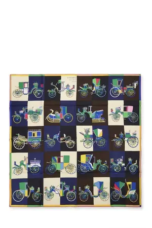 Hermès Multicolor 'voitures Exquises' Silk Scarf 90 - Multi