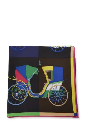Hermès Multicolor 'voitures Exquises' Silk Scarf 90 - Multi