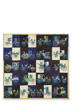 Hermès Multicolor 'voitures Exquises' Silk Scarf 90 - Multi