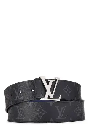 LOUIS VUITTON Monogram Eclipse Initiales Ceinture 90 - Black