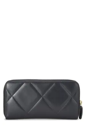 Chanel Quilted Lambskin 19 Zip Around Wallet