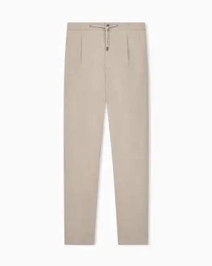 Giorgio Armani Single-pleat Linen-canvas Trousers - Beige