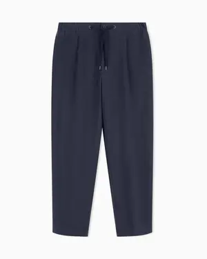 Giorgio Armani Single-pleat Linen-canvas Trousers - Blue