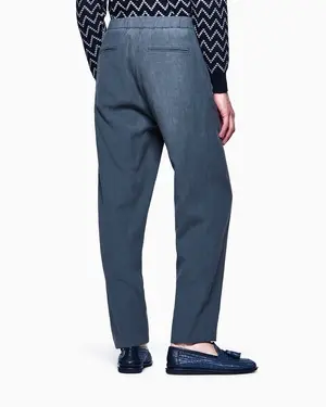 Giorgio Armani Single-pleat Linen-canvas Trousers - Grey
