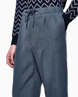 Giorgio Armani Single-pleat Linen-canvas Trousers - Grey