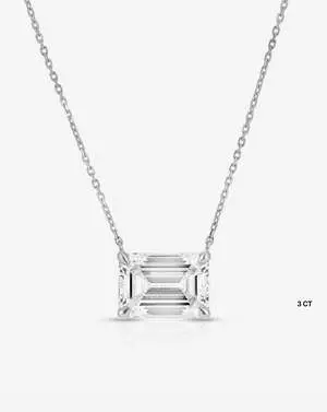 Ring Concierge Emerald Cut Lab Diamond Pendant Necklace - One-color