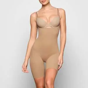 SKIMS Seamless Sculpt Butt Lifting Open Bust Bodysuit Ochre