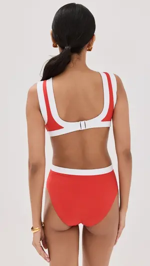 Staud Dolce One-piece - Red/white