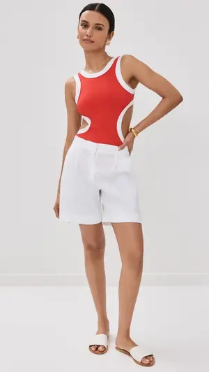 Staud Dolce One-piece - Red/white