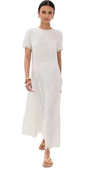 Staud Le Havre Gauze Dress - Buttercream