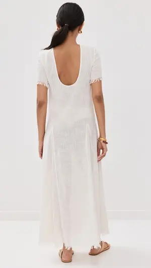 Staud Le Havre Gauze Dress - Buttercream