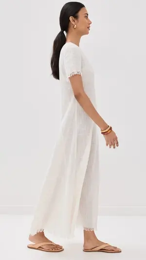 Staud Le Havre Gauze Dress - Buttercream