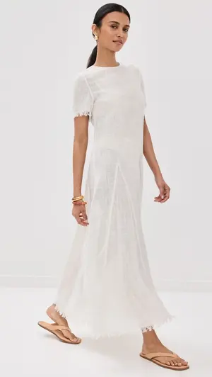 Staud Le Havre Gauze Dress - Buttercream