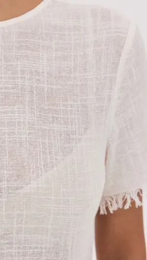 Staud Le Havre Gauze Dress - Buttercream