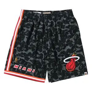 A BATHING APE X Mitchell & Ness Miami Heat Shorts - Black