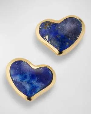 JAN LESLIE Jan Leslie Heart Stud Earrings Lapis