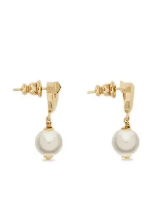FERRAGAMO Faux-pearl Gancini Earrings - Gold