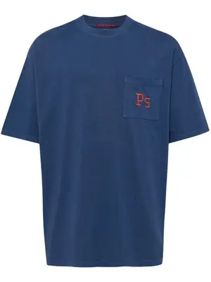 President's Logo-embroidered Cotton T-shirt - Blue