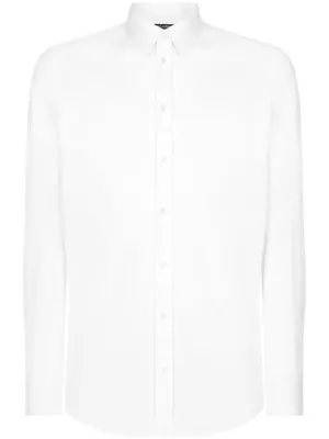 Dolce & Gabbana Long-sleeve Stretch-cotton Shirt - White