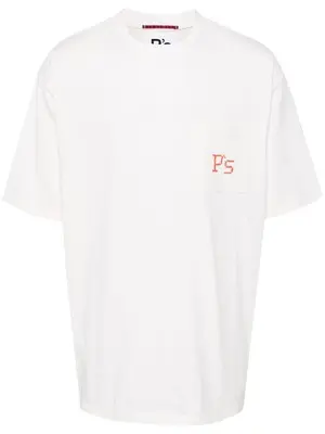 President's Logo-embroidered Cotton T-shirt - Neutrals
