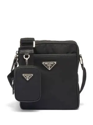 Prada Triangle-logo Messenger Bag - Black