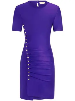 Rabanne Drapé Pression Mini Dress - Purple