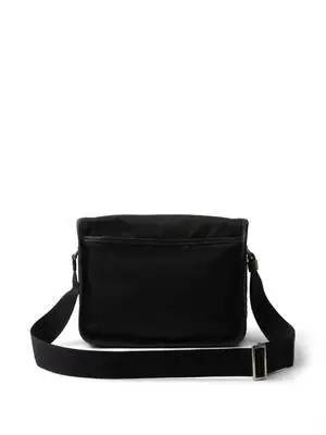 Prada Logo Appliqué Re-nylon Shoulder Bag - Black