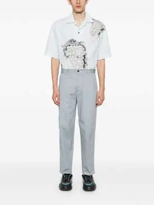 LANVIN Biker Straight-leg Trousers - Grey