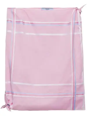 Prada Checked Cotton Miniskirt - Pink