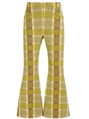 Marni Plaid Flared Trousers - Yellow