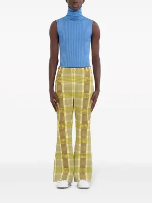 Marni Plaid Flared Trousers - Yellow