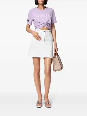 Versace Safety Pin Cropped T-shirt - Purple