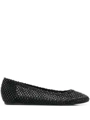 LE SILLA Gilda Rhinestone Ballerina Flats - Black