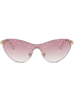 SWAROVSKI Crystal-embellished Goggle-frame Sunglasses - Gold