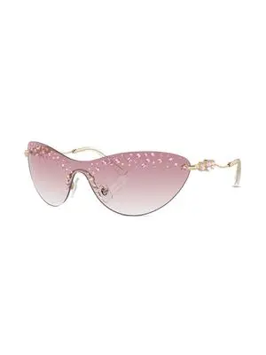 SWAROVSKI Crystal-embellished Goggle-frame Sunglasses - Gold