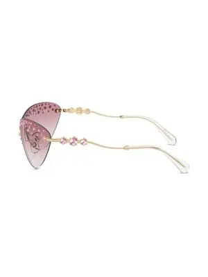 SWAROVSKI Crystal-embellished Goggle-frame Sunglasses - Gold