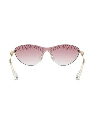 SWAROVSKI Crystal-embellished Goggle-frame Sunglasses - Gold