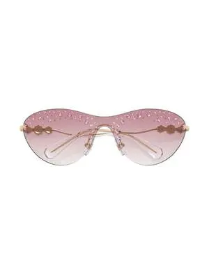 SWAROVSKI Crystal-embellished Goggle-frame Sunglasses - Gold