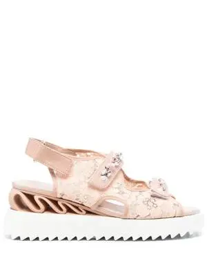 LE SILLA Gem-embellished Laced Sandals - Pink