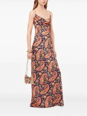 Rabanne Paisley Nuisette Maxi Dress - Blue