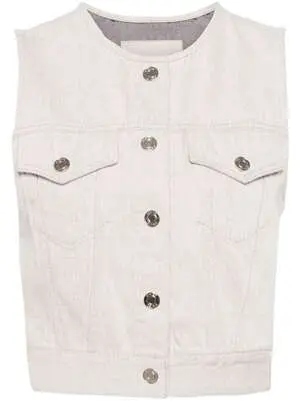 SYSTEM Collarless Denim Vest