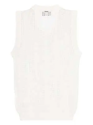 SYSTEM Round-neck Open-knit Tank Top