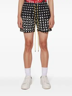 Rhude Polka-dot Logo-print Swim Shorts