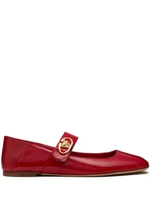 Valentino Garavani Vlogo Locker Mary-jane Ballerinas - Red