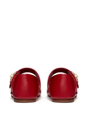 Valentino Garavani Vlogo Locker Mary-jane Ballerinas - Red