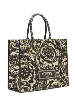 Versace Large Barocco Athena Raffia Tote Bag