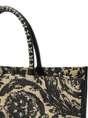 Versace Large Barocco Athena Raffia Tote Bag